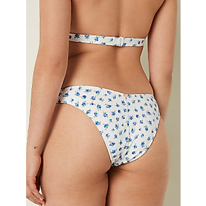Victoria's Secret Pink V Front Itsy Bikini Bottom, Swimsuit for Women, Minimal Coverage Bathing Suit Bottoms for Women, Morning Sky Floral (XS)