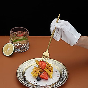 Matt Gold Dinner Forks 6 Piece, Stainless Steel 8.4'' Forks Silverware Set, Dessert Forks, Table Forks, Salad Forks for Home, Kitchen or Restaurant, Dishwasher Safe