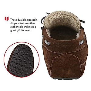 Minnetonka Men's Casey Moccasin Slippers Chocolate 10.5 M