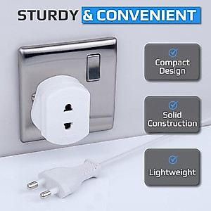 Toothbrush Adaptor Plug UK Charger Adapter Shaver Socket 2 Pin to 3 Pin Electric Converter for Razor Plugs Bathroom Two to Three Prong Charging Tooth Brush Plugs Adapters Electrical Shaving (White)