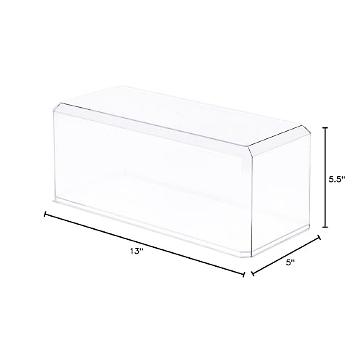 Pioneer Plastics 355C Clear Plastic Display Case for 1:18 Scale Cars, 13" W x 5.5" D x 5" H (Mailer Box)