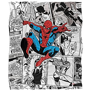 Marvel Spider-Man Retro Comic Collage Silky Touch Super Soft Throw Blanket 50" x 60"