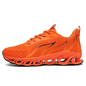 Fetgrhi Sport Running Shoes for Women Sneakers Orange Size 8.5 Casual Athletic Tennis Walking Esay Shoes Mesh Breathable Gym Trail Workout Jogging Shoes