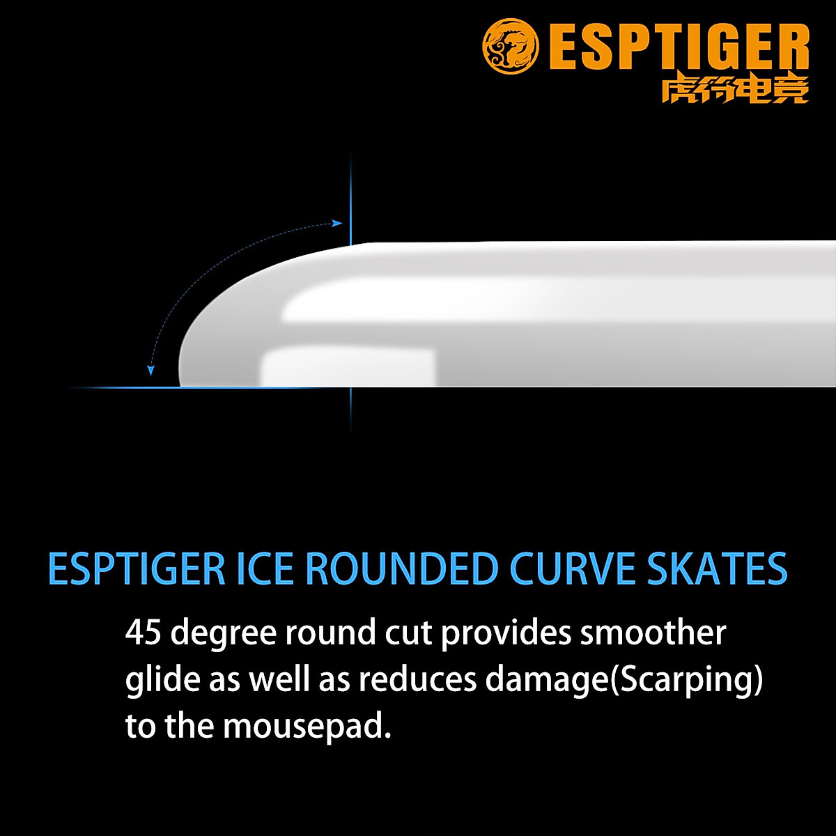 ESPTIGER Gaming Mouse Skates ICE - V2 Skates DIY Dots Universal All Models Replacement Mouse Feet 2.5D Edge Treatment Smooth PTFE Material 3M adhesive - White