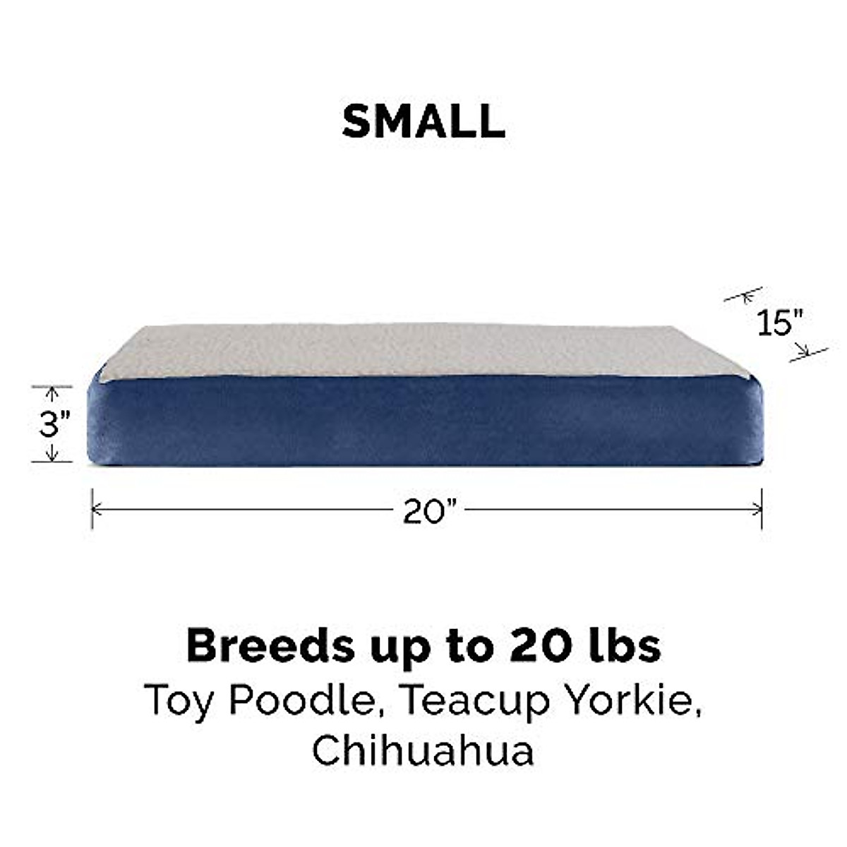Furhaven Replacement Dog Bed Cover Sherpa & Suede Mattress, Machine Washable - Navy, Small