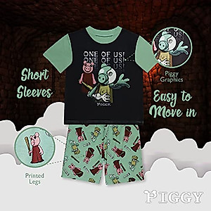 Piggy Boys' Big 2-Piece Loose-fit Pajama Set, Soft & Cute for Kids, ONE of US, 6