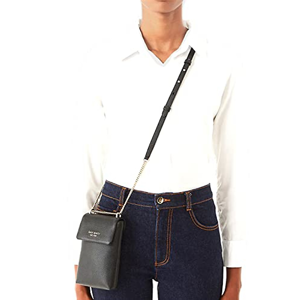 Kate Spade New York Roulette Pebbled Leather North/South Crossbody Black One Size