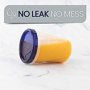 PLASTICPRO Food Storage Freezer Deli Containers Clear bottom With blue Top Twist on Lids Reusable, Stackable,[32 oz 6 Pack]