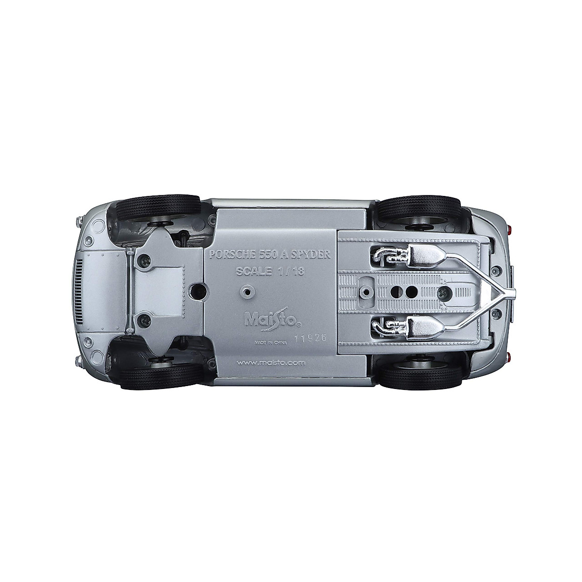 Maisto 1:18 Scale Porsche 550A Spyder Diecast Vehicle, Silver