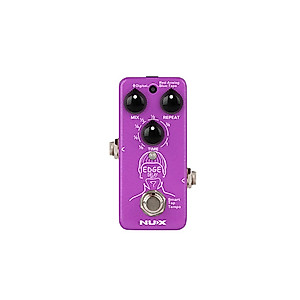 NuX Edge Delay Bundle with 2 Patch Cables, 6 Dunlop Picks, and 9v Power Supply