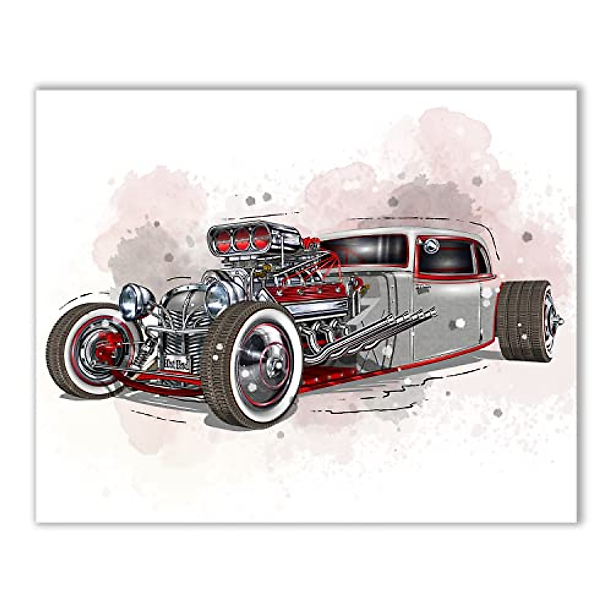 Blue River Classic Cars Wall Art Decor Prints - Set Of 6 (8x10) Inch Poster Photos, 8 x 10 Inch