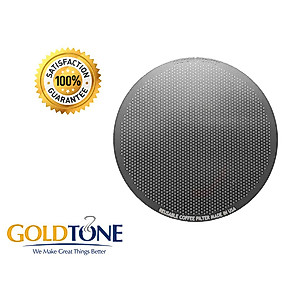 GOLDTONE Stainless Steel Reusable Disk Coffee Filter for Aero Press Coffee and Espresso Makers includes 1oz Scoop and Brush