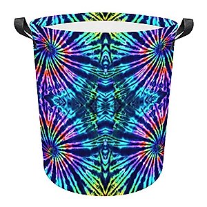 Tie Dye Perfection Oxford Cloth Laundry Basket with Handles Storage Basket for Toy Organizer Kids Room Nursery Hamper Bathroom