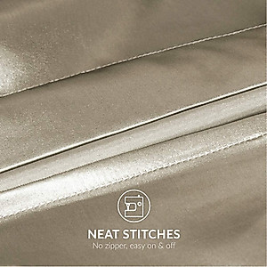 Satin Pillowcase for Hair and Skin Silk Pillow Case 2 Pack, Standar, Queen, and King Size, Slip Cooling Set of 2 with Envelope Enclosure (Khaki, Queen (U.S. Standard))