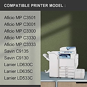 JUHASG Compatible 841421 Toner Cartridge Replacement for Ricoh Aficio MP C3501 C3001 C3300 C3330 C3333 Savin C9135 C9130 Lanier LD630C LD635C LD533C Printe MP C3501 Toner Cartridge(1 Pack, Yellow)