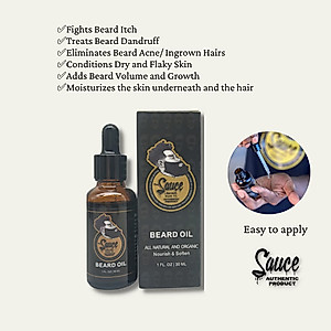 Sauce Authentic Product Beard Oil Conditioner (Original) Scented Soften and Condition Beards with Argan & Jojoba Oil