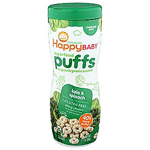 Happy Baby Superfood Puffs, Kale & Spinach, Organic, 2.1 Ounce