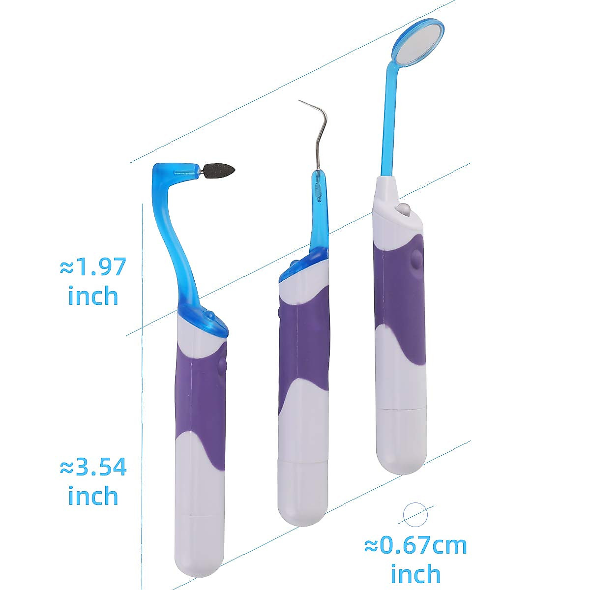 Tooth Stain Remover Tool Oral Care Cleaning Kit with LED Light for Dentist, Family Oral Cleaning, Dental Scraper Tooth Pick Hygiene Set with Mouth Mirror - Easy to Carry and Use