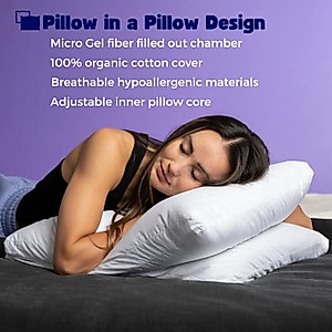 GoodPillow Classic - Luxury Bed Pillows Standard/Queen Size Set of 2 - Adjustable Down Alternative & Cooling for Sleeping Back, Stomach or Side Sleepers
