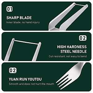Jemey 2-in-1 Watermelon Fork Slicer, 3 PCS Watermelon Slicer Cutter, Watermelon Fork Slicer Cutter, Summer Watermelon Fruit Cutting Fork Dual Head Stainless Steel Fruit Forks (3 pcs)