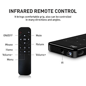 DLP P09-II Full HD Projector Android 9.0 DDR4 2GB 32GB Mini Portable 4K Wifi BT4.2 4000mA Battery Video Beamer Home Cinema