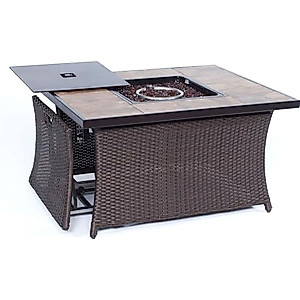 Hanover 40000 BTU Porcelain Stone Tile Square Fire Pit Table