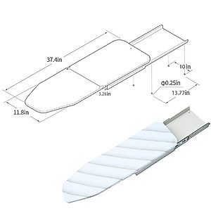 MYOYAY Ironing Board, Retractable Pull Out Ironing Board, 180 Degree Rotation Foldable Ironing Board, with Heat Resistant Cover, Drawer Mounted, Space Saving