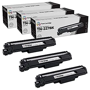 LD Products Compatible Replacements for Brother TN227 Toner Cartridge TN-227 TN227BK TN-227BK High Yield (Black, 3-Pack) for use in HL 3070CW HL-L3210CW HL-L3230CDW HL-L3270CDW HL-L3290C Printers