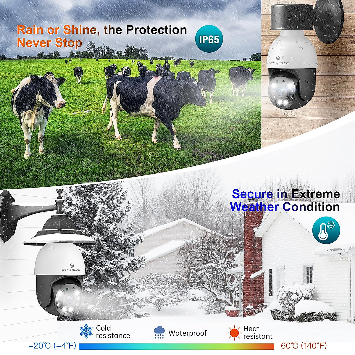 SYMYNELEC Light Bulb Security Camera Outdoor Waterproof 2.5K, 2.4GHz Wireless WiFi Light Socket Cam with AI Human Motion Detection Tracking 4MP Color Night Vision Siren Alarm Works with Alexa Google