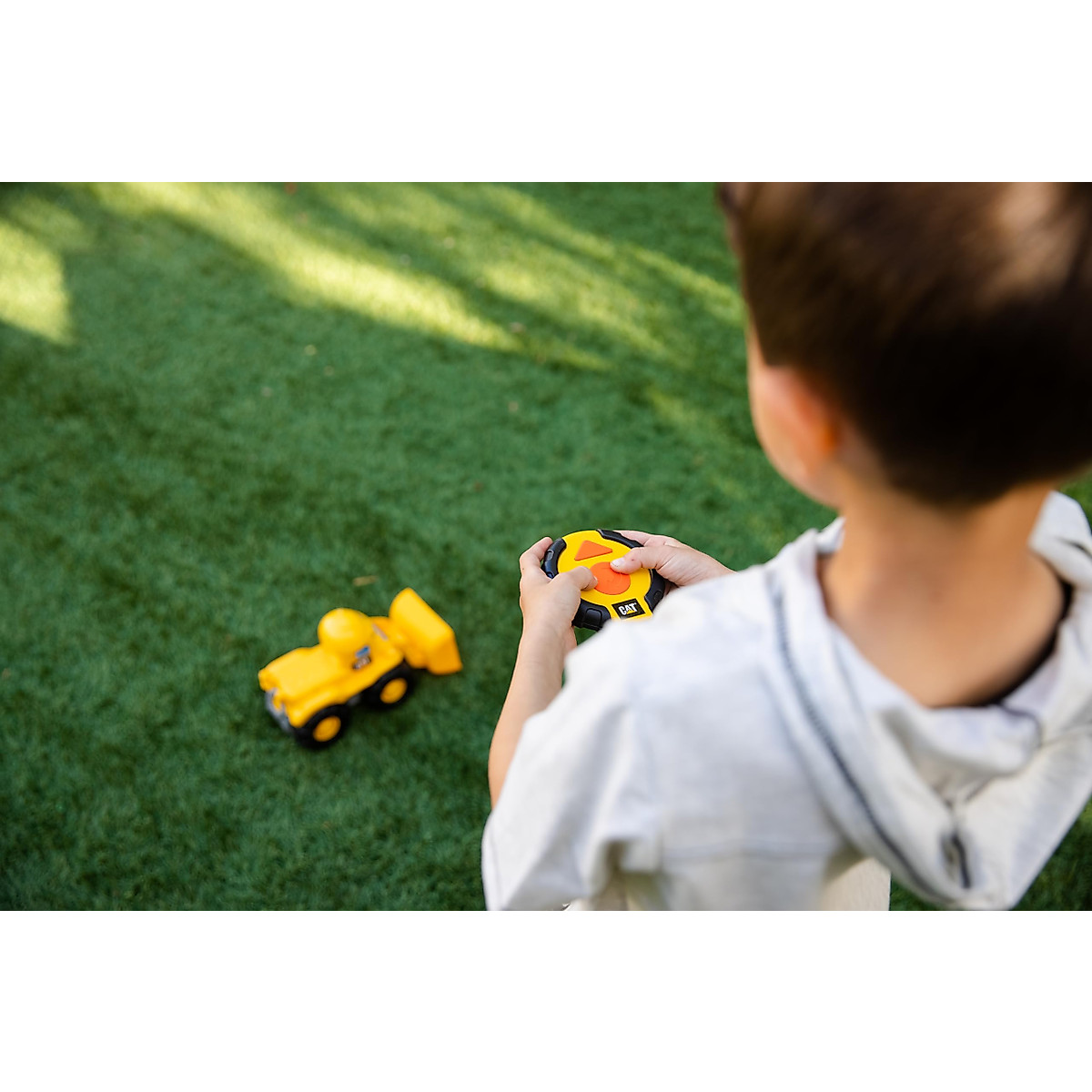 CAT Construction Toys, RC Remote Control Loader Truck - 10.5 Inch Length, Child Friendly Controller, Stowable Controller, Working Headlights - Batteries Included!