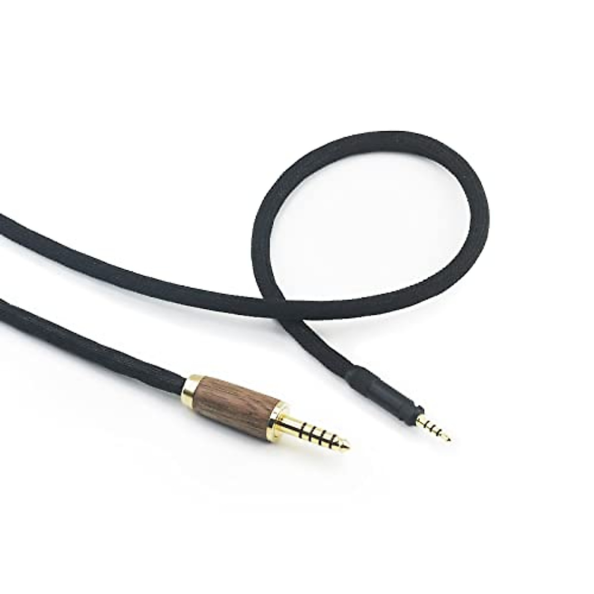 NewFantasia 4.4mm Balanced Male 6N OCC Copper Silver Plated Cord 4.4mm Balanced Cable Compatible with Sennheiser HD598 HD598 SE, HD560s HD598 Cs, HD598 SR, HD599 Headphone Walnut Wood Shell