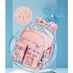 Rcuyyl Cute Backpack Elementary Bookbags Middle School bags Waterproof Bookbag Multifunction Casual Daypack Laptop Travel Bag