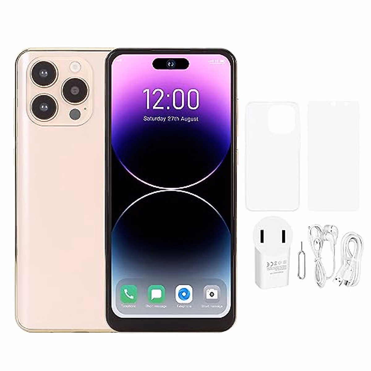 ciciglow Ultra Thin 6.6 Inch HD Smartphone, 8GB RAM 128GB ROM, Face Recognition, 24MP Camera, 4G Mobile Phone with Fast Connectivity, Long Battery Life (US Plug)