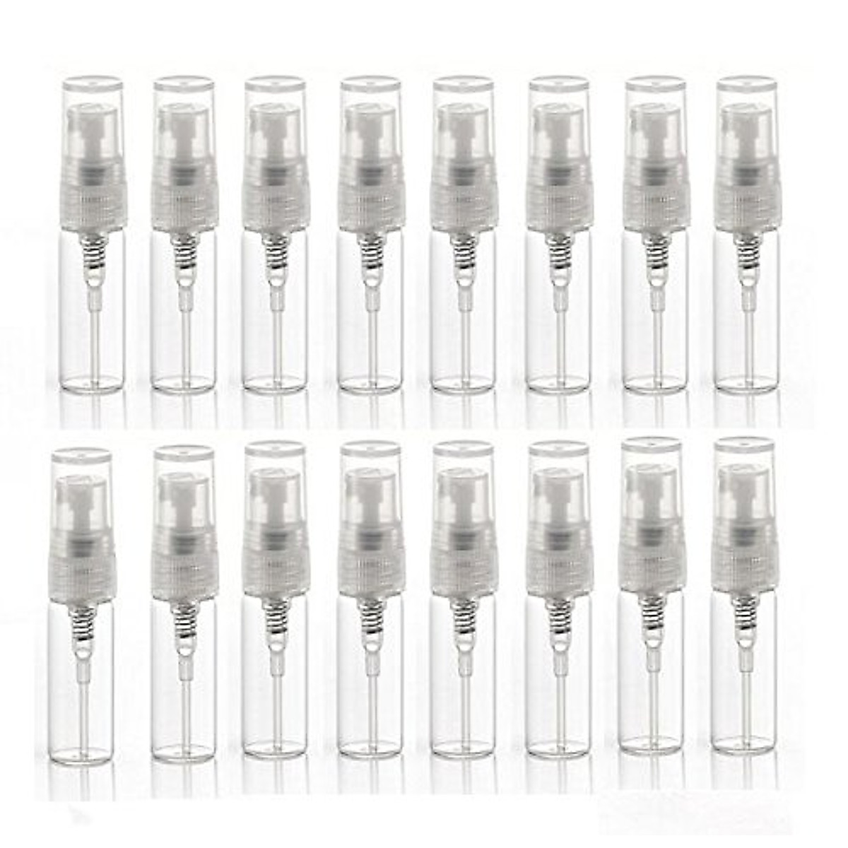 Elfenstal- 10pcs Mini Clear 3ml 1/6OZ Atomizer Fine Mist Empty Glass bottle Spray Refillable Fragrance Perfume Scent Sample Bottle 1pc Clean Cloth for Travel Party Makeup Tool 2pcs free 3ml Pipette