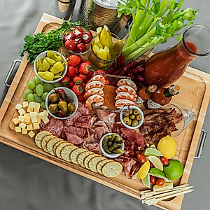 John Boos Block RAFR2418 Reversible Maple Edge Grain Cutting Board with Juice Groove and Chrome Handles, 24 Inches x 18 Inches x 2.25 Inches