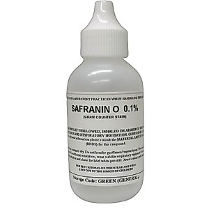Safranin O 0.1% Gram Counter Stain 2oz (60ml)