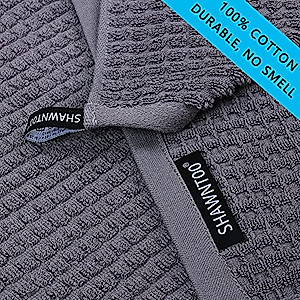 8Pack Kitchen Dish Towels ,100% Cotton Dish Cloths, Super Soft,Super Absorbent and Quick Drying Anti Odor,Very Suitable for Kitchen Cooking and Cleaning Kitchenware Washing,Drying Dishes (Gray)