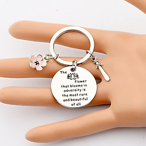 Princess Mulan Inspired Cuff Bracelet Keychain The Flower That Blooms in Adversity Jewelry Gift for Her (keychain S)