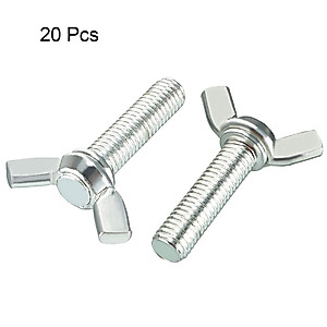 uxcell Wingbolt Butterfly Wing Thumb Hand Screws Bolts M8x30mm 1.25mm Pitch Carbon Steel 20pcs