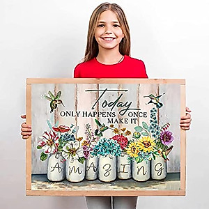 Inspirational Flower Paint by Numbers for Adults Beginner DIY Arts and Crafts Paintwork with Paintbrushes Canvas Oil Painting Wall Decor 16X20 inch