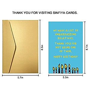 Funny Birthday Card for Cousin Uncle Aunt, Happy Birthday Card for Brother Sister, Relatives Bday Card