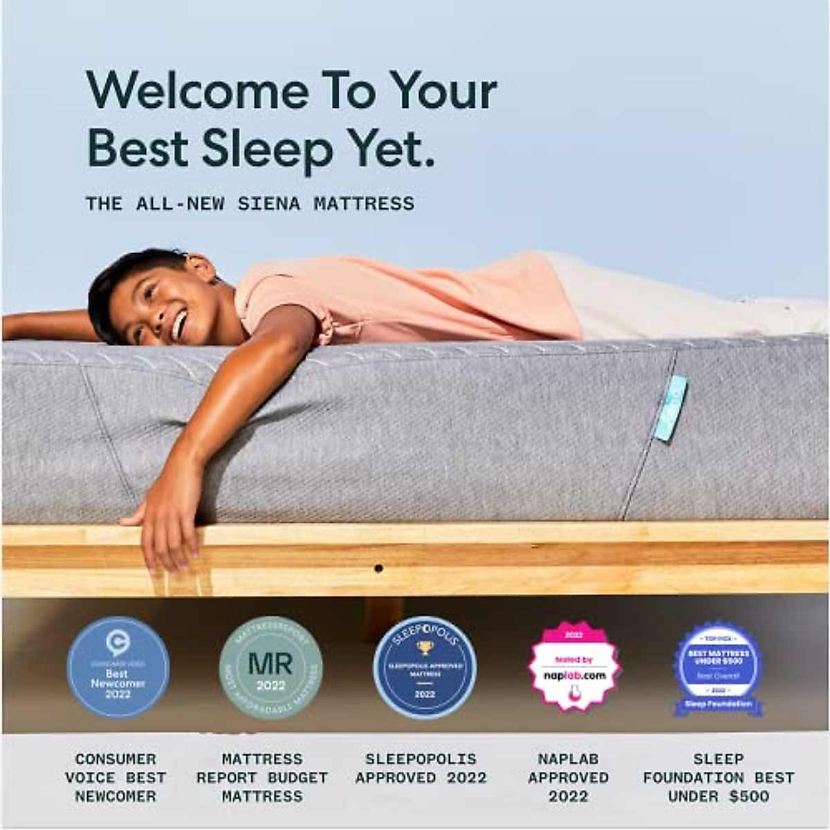 Siena Twin Mattress - Memory Foam 10'' - Medium Firm - 180 Night Trial - 5 Premium Layers - Breathable Cool Comfort Sleep Bed in a Box, 10 Year Warranty, White