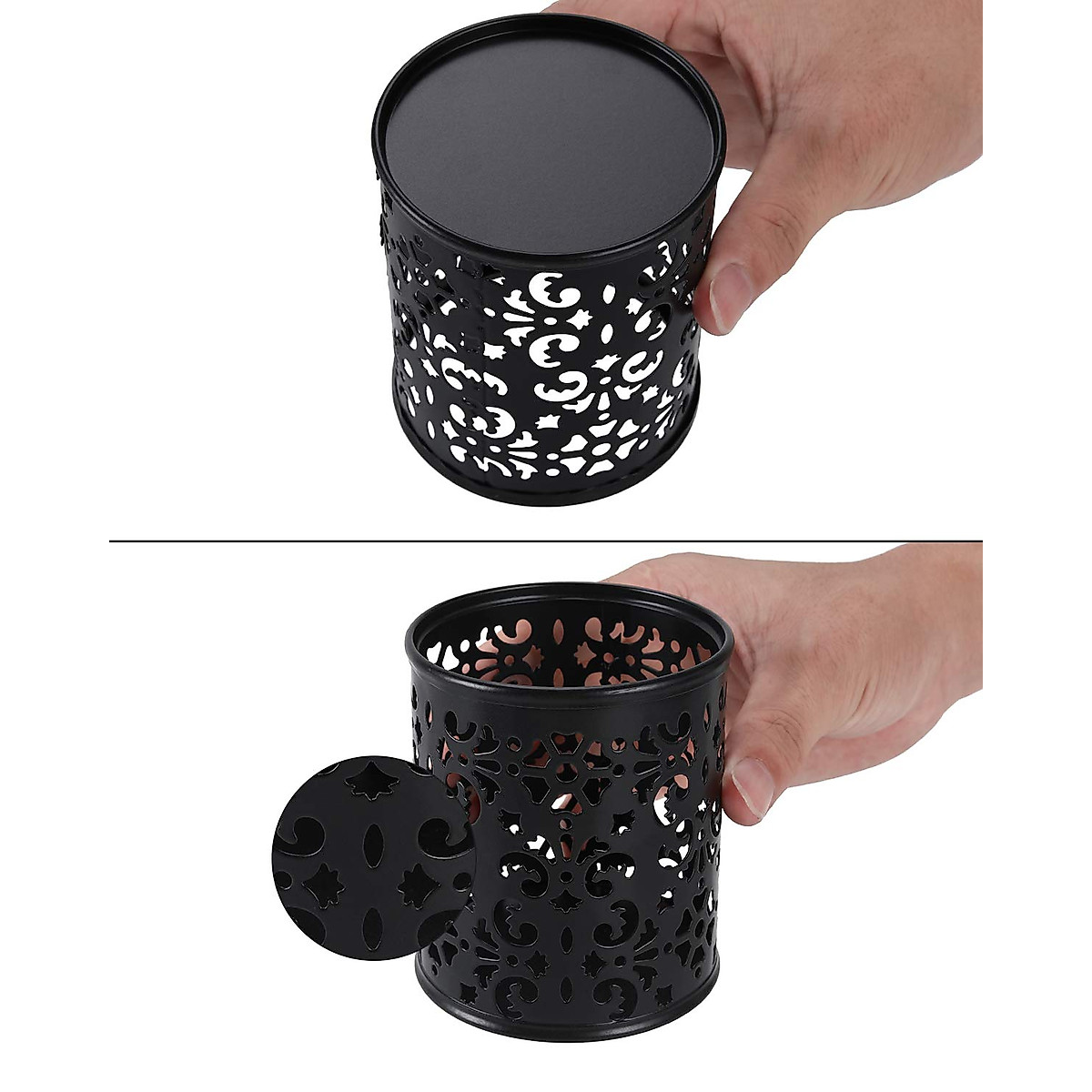 EasyPAG Metal 2-Piece Pen Holder Set Desk Accessories & Workspace Organizers for Classroom, School & Office,Black