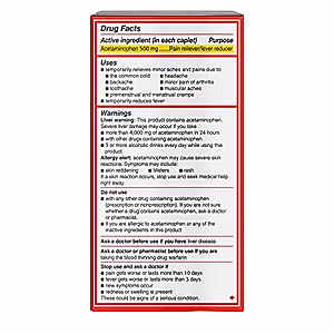 Tylenol Extra Strength Caplets with 500 mg Acetaminophen Pain Reliever Fever Reducer, 225 Count