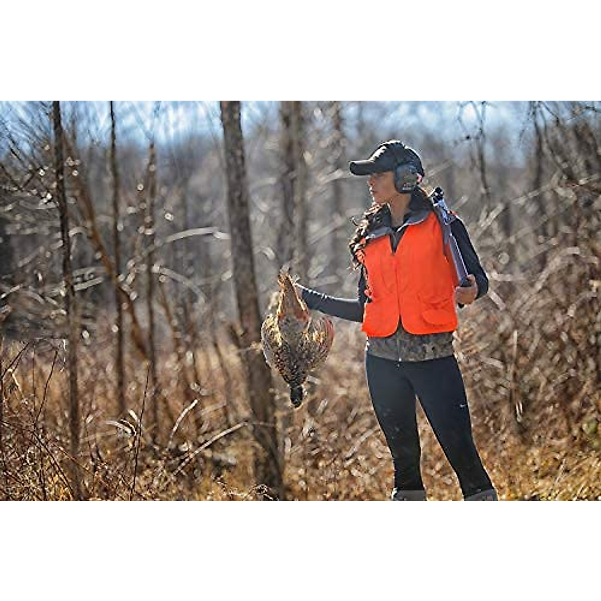 Walker's Razor Slim Folding Electronic Ear Protection with Sound Activated 23dB Noise Reduction and Sound Amplification, Tan Patriot