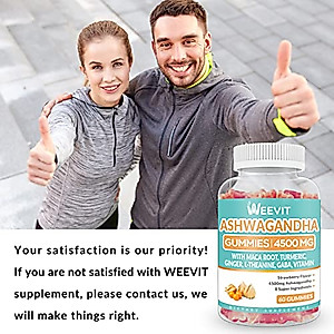 Ashwagandha Gummies 4500mg for Women & Men, Ashwagandha Gummy with Maca Root Powder | Organic Ashwa Gummies (2-Pack)