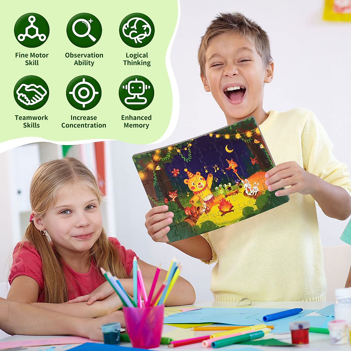 Puzzles for Kids Ages 3-5，Toddler Puzzles 48 Piece Jigsaw Puzzles for Preschool Children Learning Educational Puzzles Toys Gift Set for Boy and Girl (6 Puzzles)