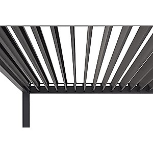 Gardesol Louvered Aluminum Pergola 10×13 FT Hardtop Rainproof Gazebo with Adjustable Roof for Outdoor Deck Patio Garden Yard (Matte Black)