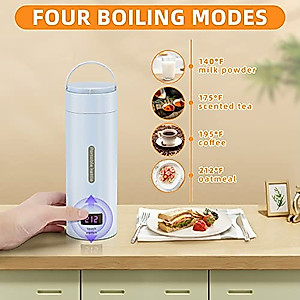 GearRoot Travel Electric Kettle, 380ml Small Portable Electric Tea Kettle Water Boiler, Fast Boil and Auto Shut Off Hot Water Kettle, 4 Temperature Mode …