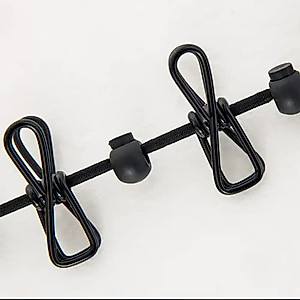 Retractable Clothesline for Travel Camping Outdoor, Portable Elastic Clothesline Rope with 12 Clothes Clips, 13 Anti-Skid Clips for Indoor Laundry Drying line,Backyard, RV Cruise Accessories